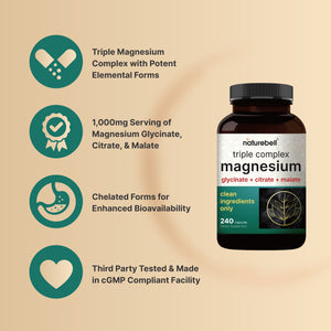 Triple Complex Magnesium Supplement, 240 Capsules – NatureBell