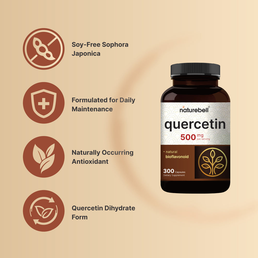 Quercetin 500mg Per Serving, 300 Capsules – NatureBell