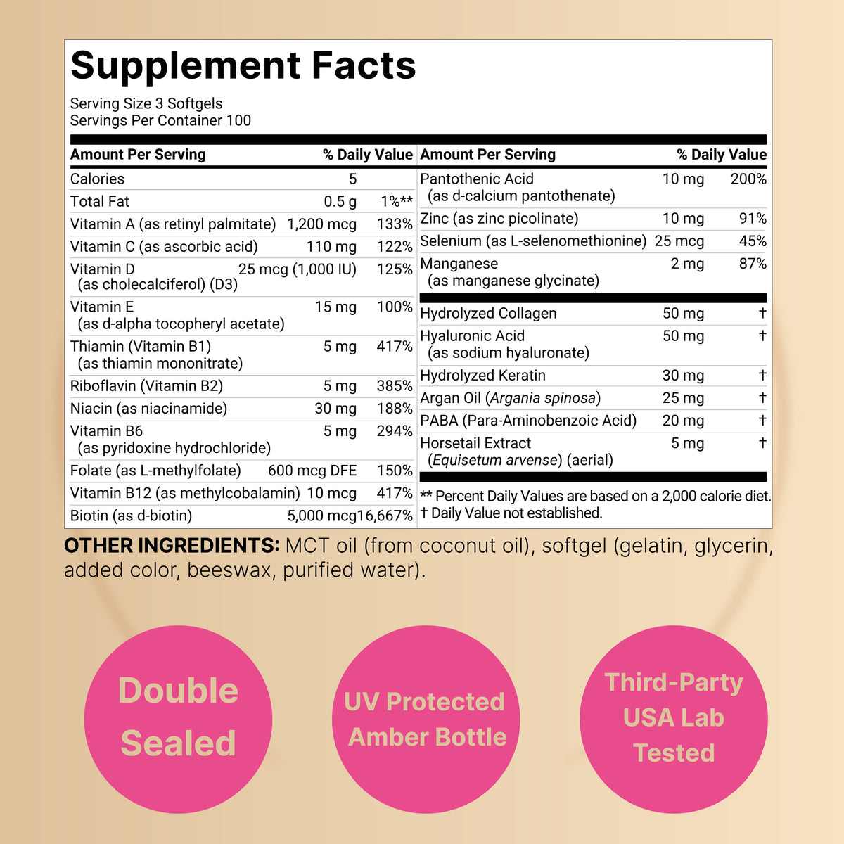 Hair, Skin & Nails Vitamins for Women, 300 Softgels – NatureBell