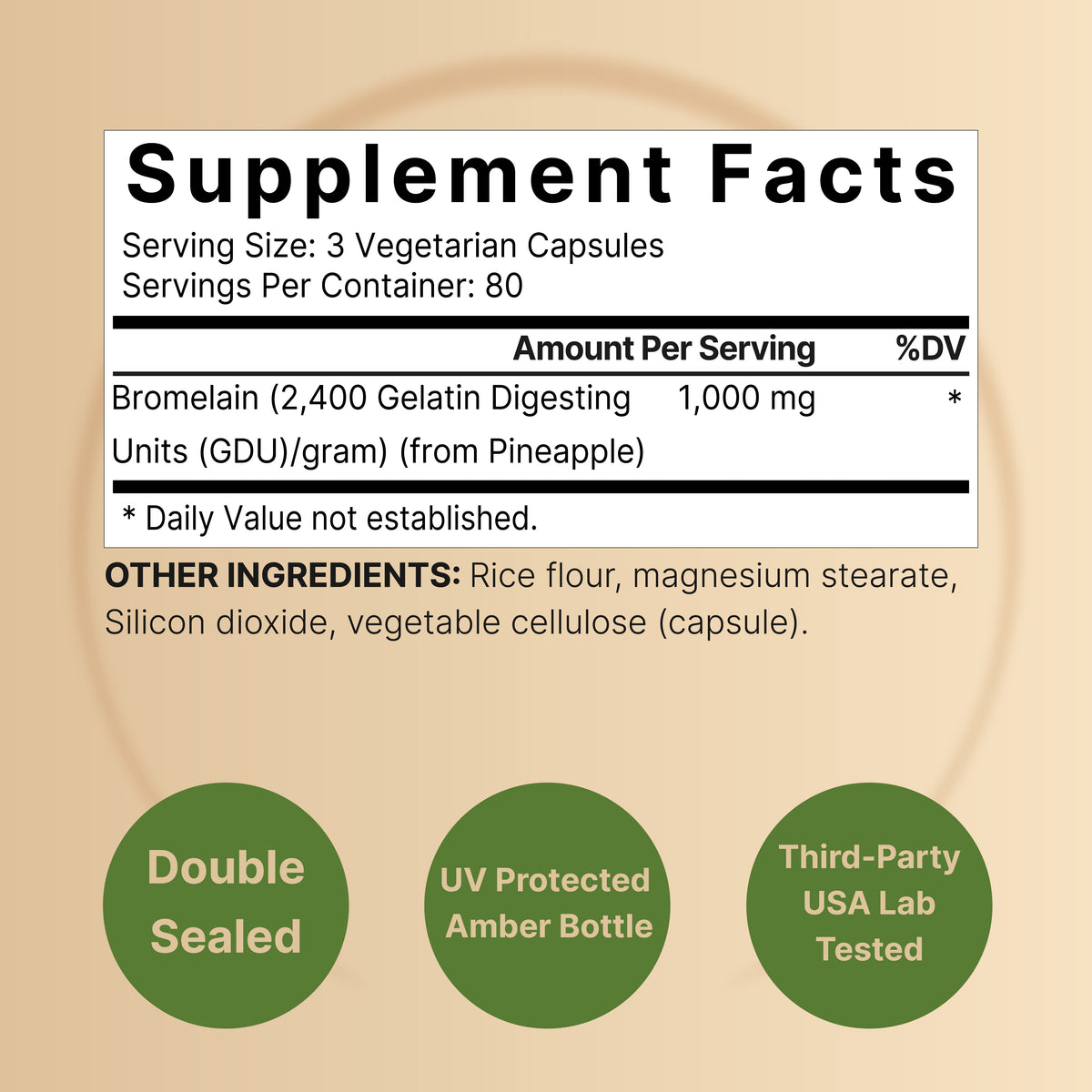 Bromelain, 1,000mg Per Serving, 240 Veggie Capsules – NatureBell