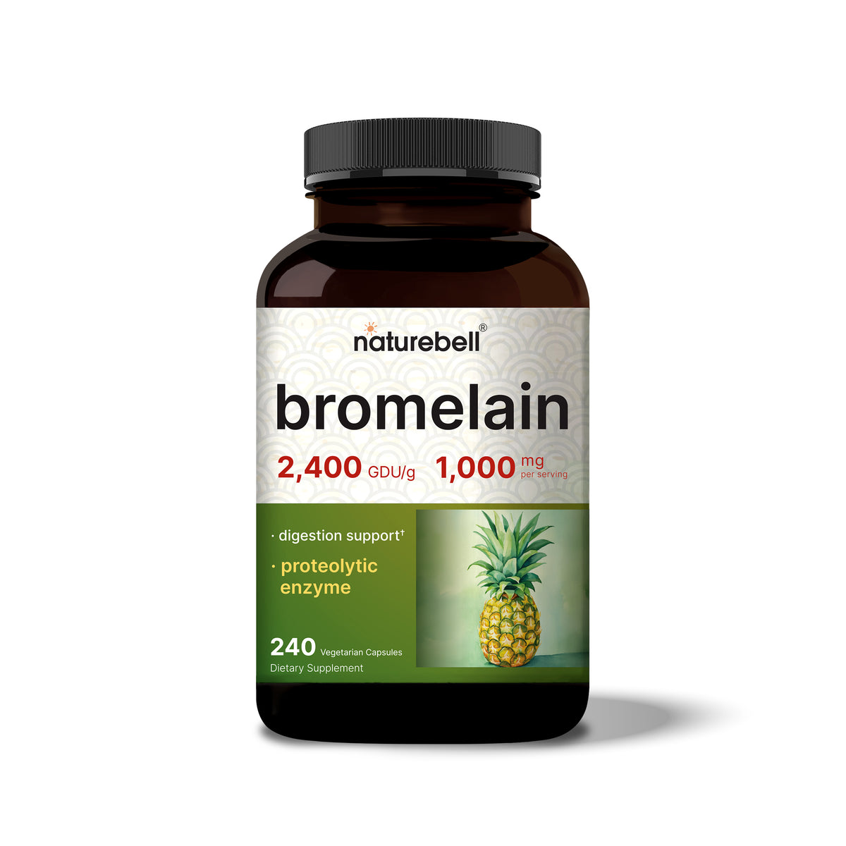 Bromelain, 1,000mg Per Serving, 240 Veggie Capsules – NatureBell