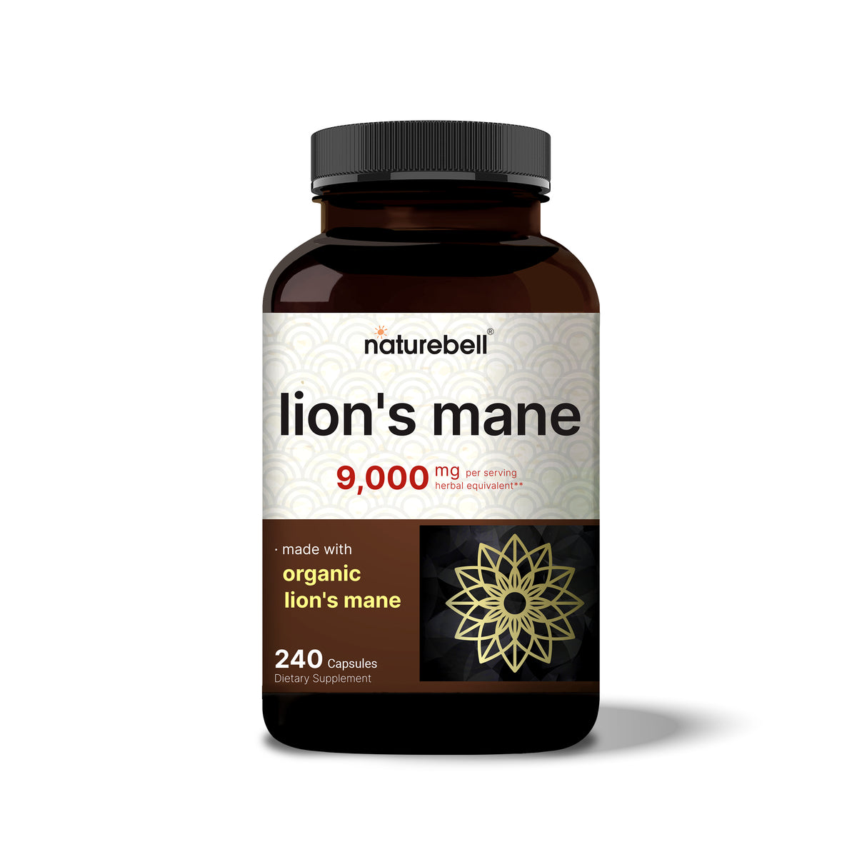 Lions Mane Supplement 9,000mg Per Serving, 240 Capsules – NatureBell