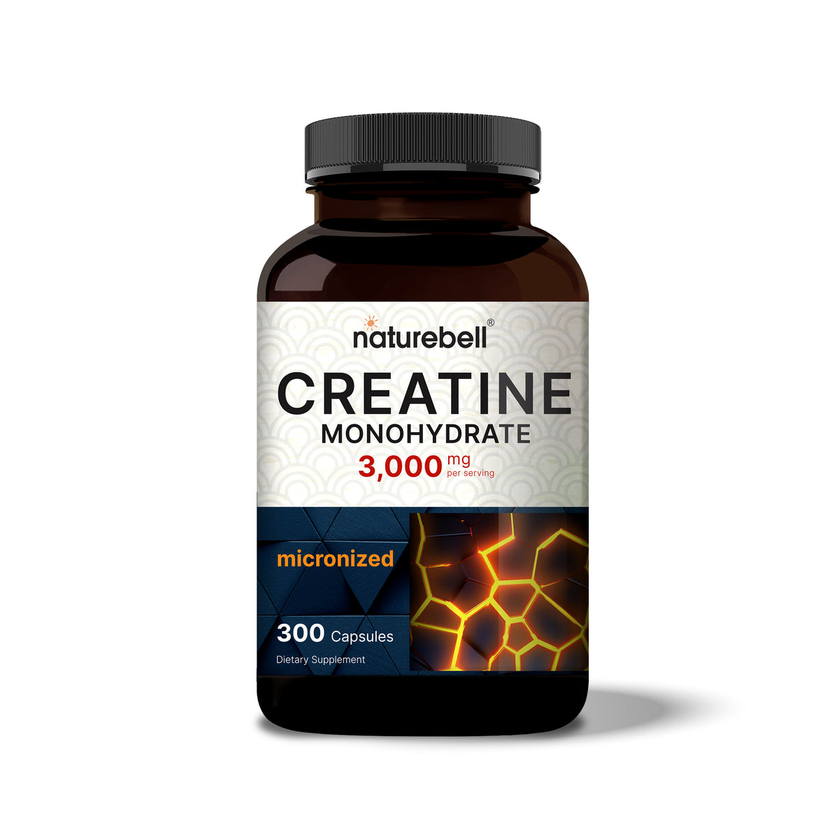 Creatine Monohydrate 3,000mg, 300 Capsules – NatureBell