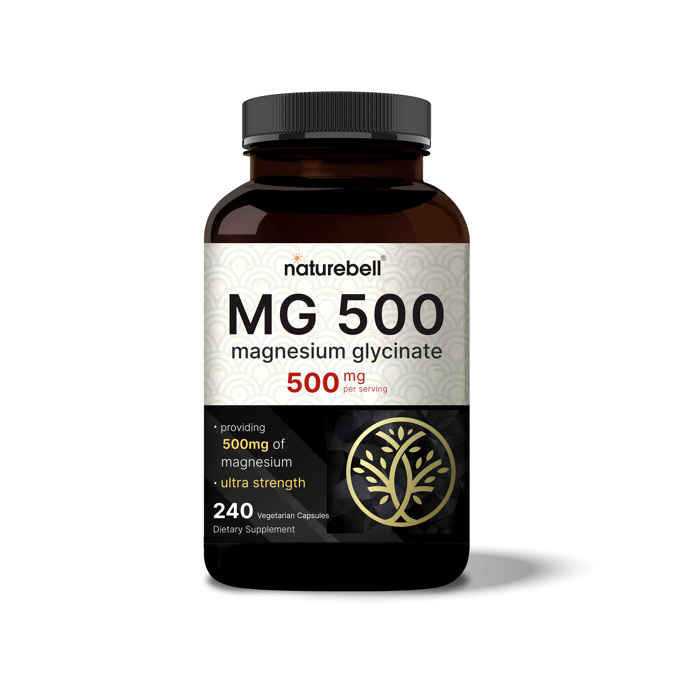 Magnesium Glycinate 500mg Per Serving | 240 Veggie Capsule – NatureBell